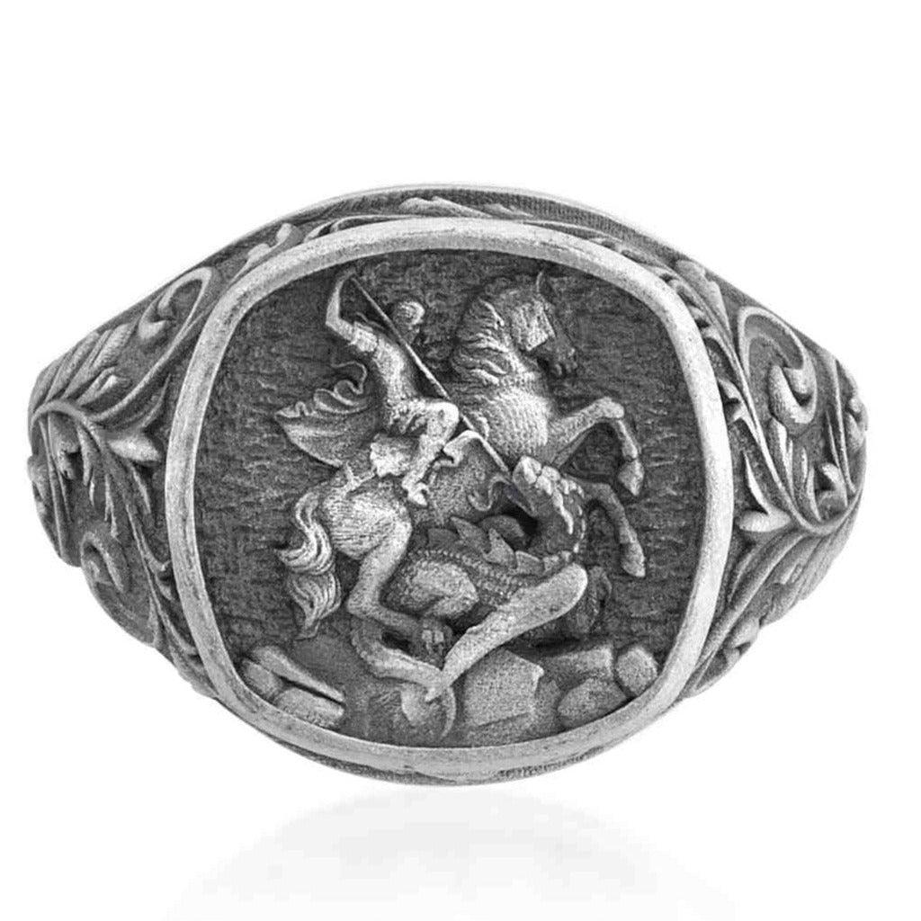 Saint George Dragon Slayer Signet Ring